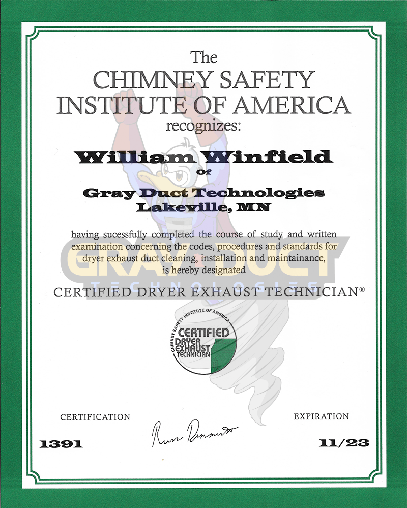 Certifications | Gray Duct Credentials